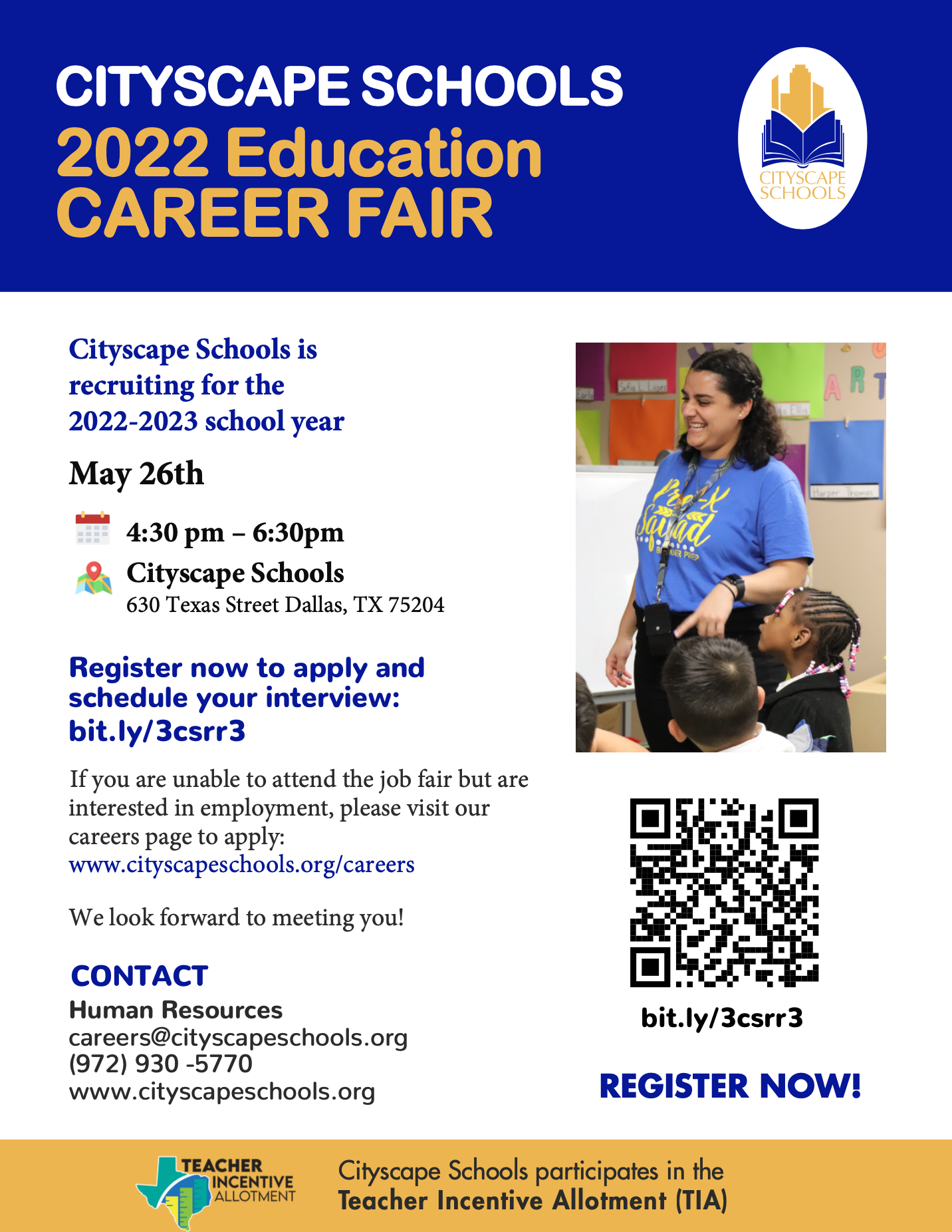 Cityscape Schools 2022 Teacher Career Fair - Cityscape Schools