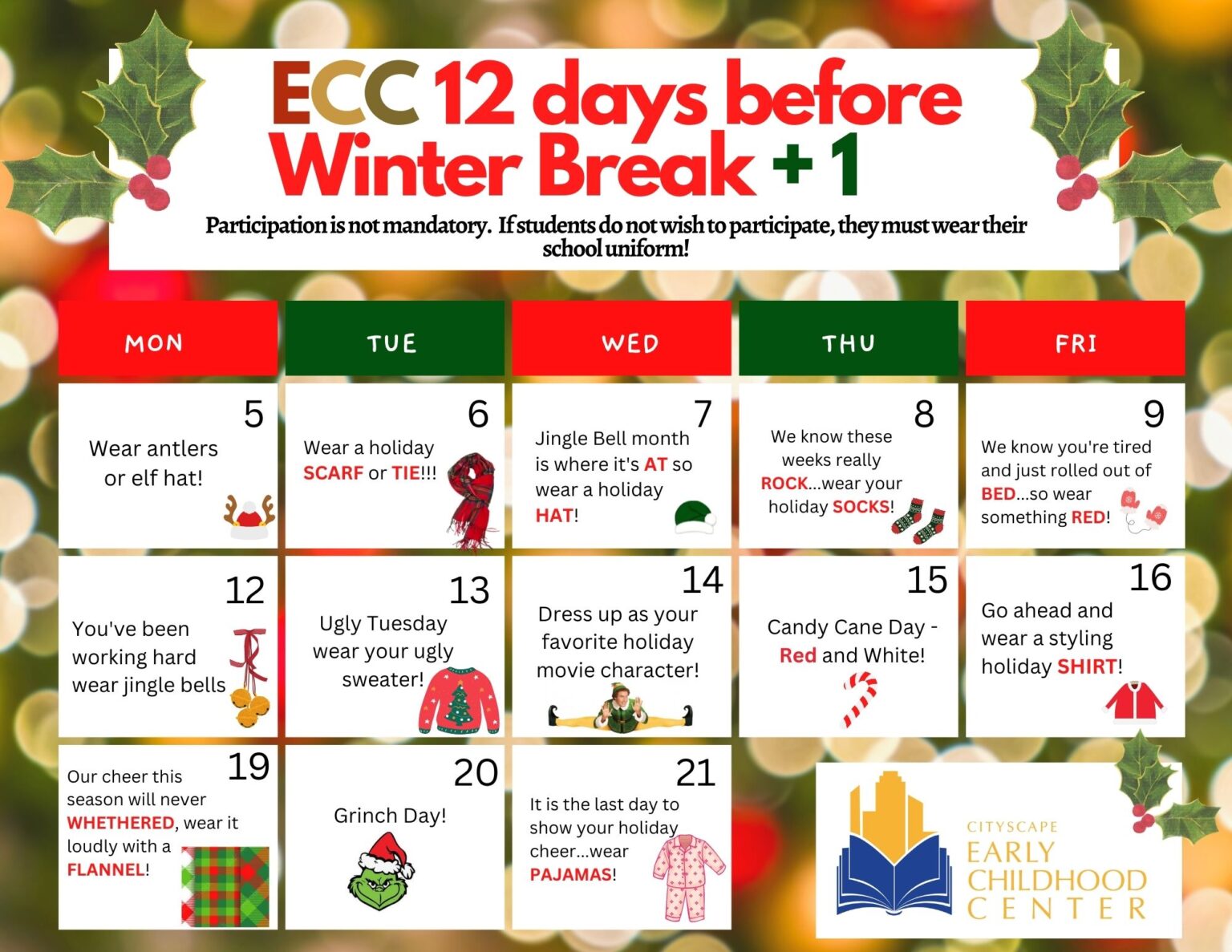 Cityscape Schools Celebrates 12 Days Before Winter Break! - Cityscape ...